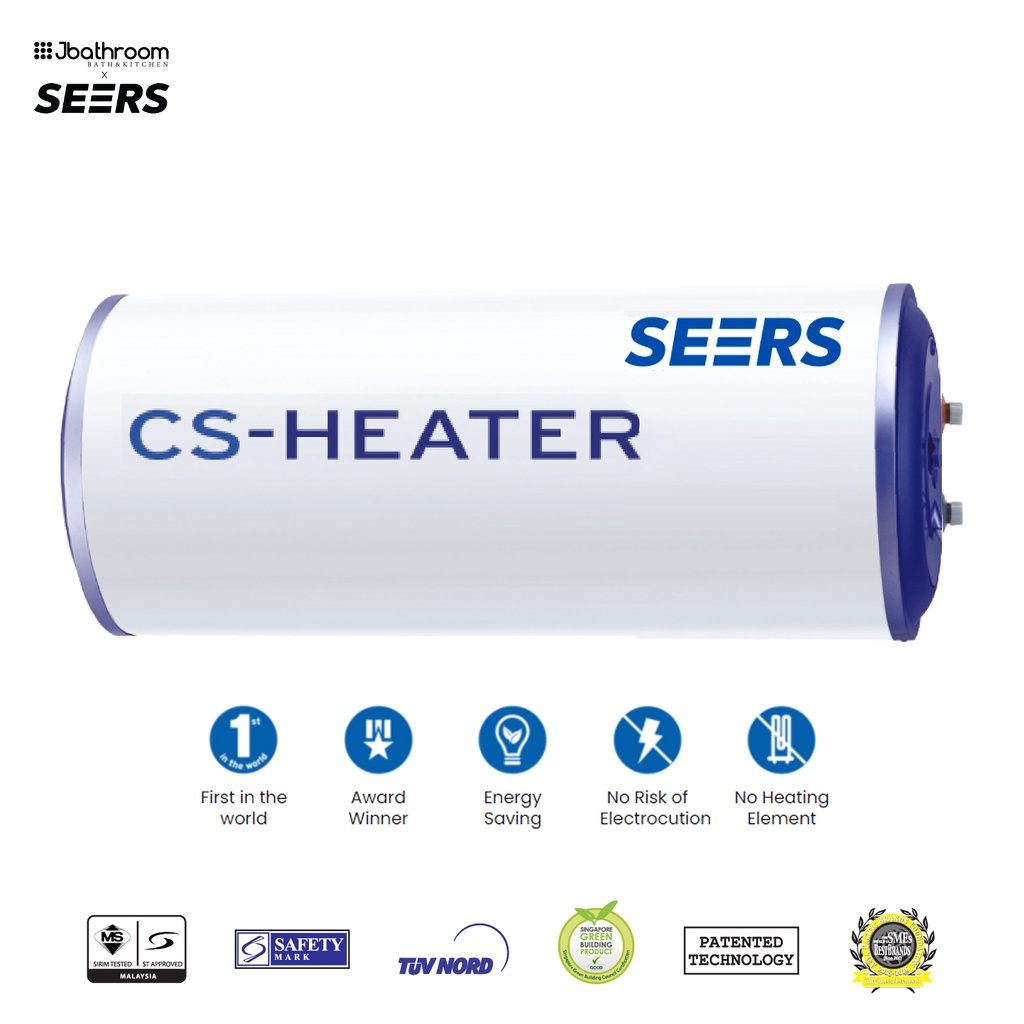 SEERS CS Series CS-80LE 80 liter horizontal single tank storage water ...