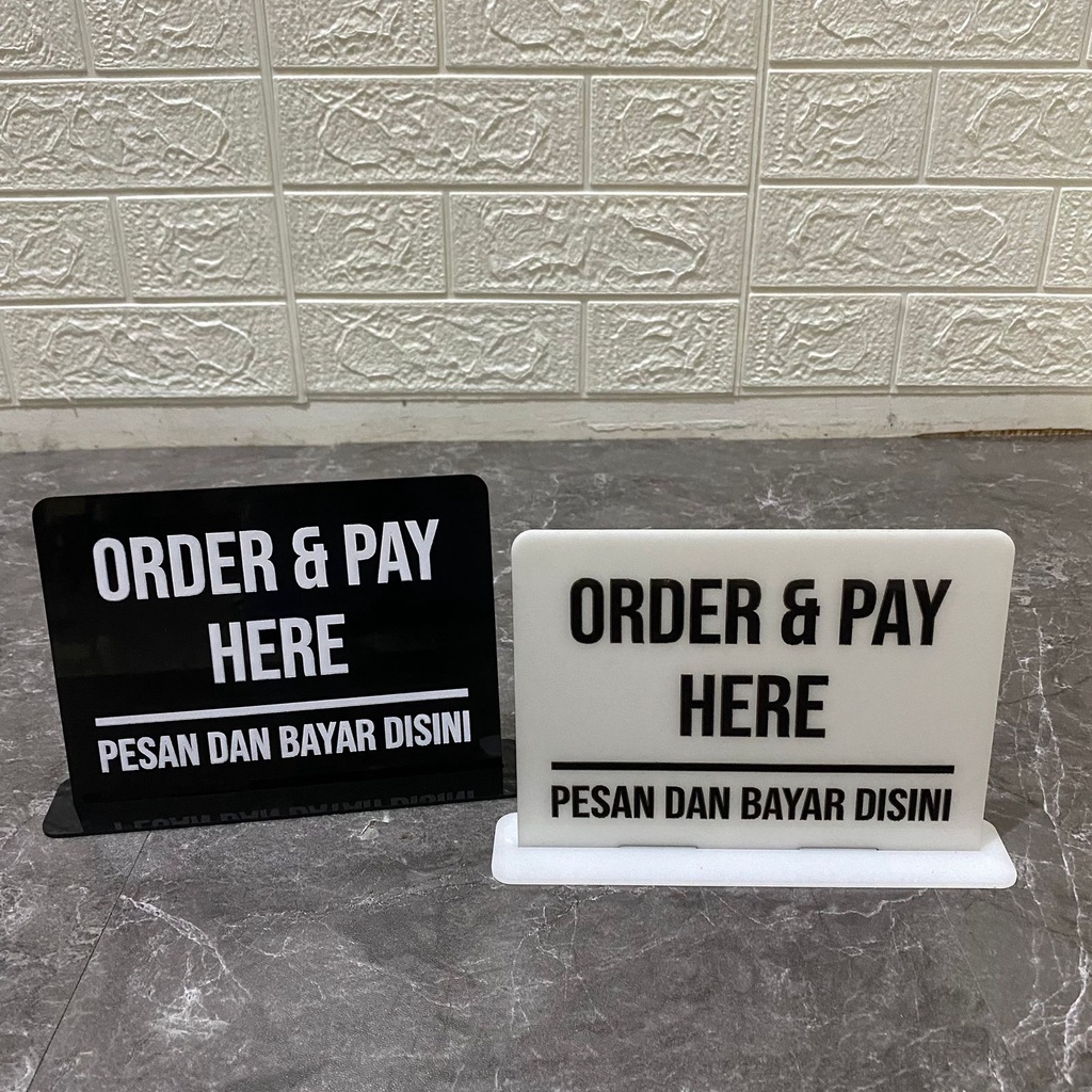 Order Pay Here Pay Here Sign | Acrylic - Laser Cut | Shopee Malaysia