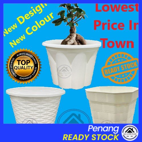 Wecareyou20 Applelady Plastic Flower Pot Pasu Bunga Plastik Pokok Bunga ...
