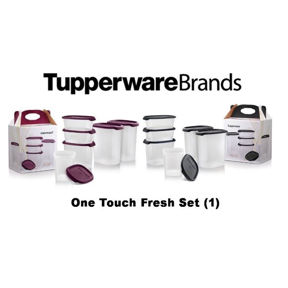 Tupperware One Touch Fresh Set - 6pcs ( Black OR Purple ) | Shopee Malaysia