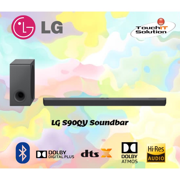LG S90QY 570W 5.1.3ch High Res Audio Sound Bar with Dolby Atmos and ...