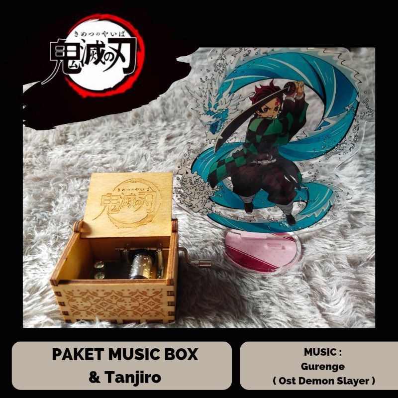 Acrylic Anime Manga Kimetsu No Yaiba Tanjiro Stande Music Box Package ...