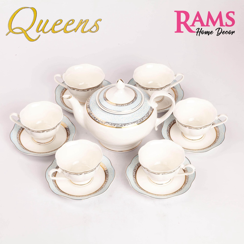 Queens 14 Pcs Premium Porcelain Tea Set / Coffee Tea Set / Serveware ...