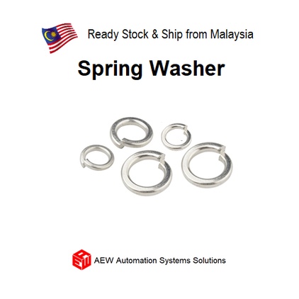 Nikel Plated Spring Washer M3 M4 M5 M6 M8 M10 (10pcs) | Shopee Malaysia