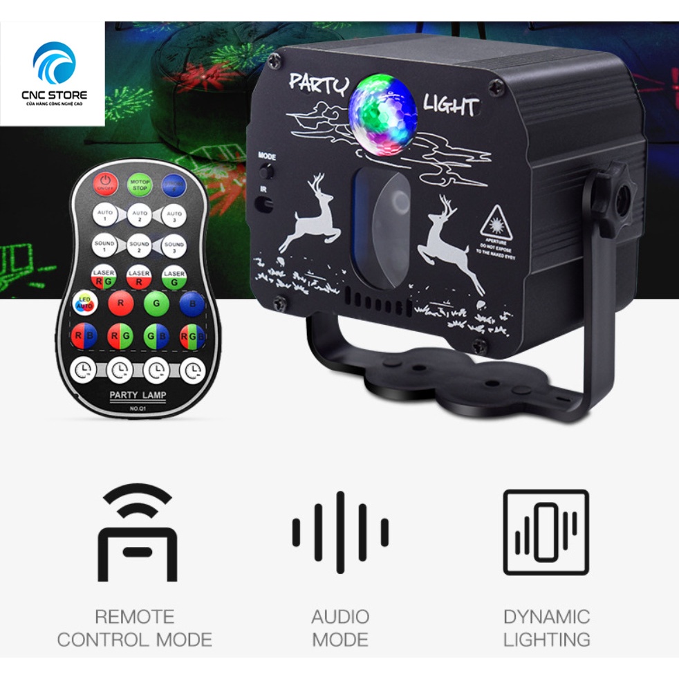 Bi-spherical stage light with sound sensor combining vivid images and ...