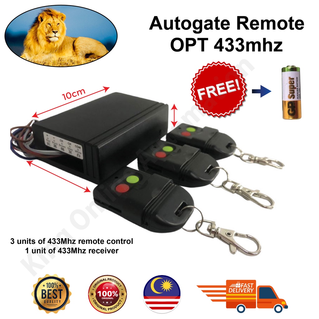 Autogate Gate Wireless Remote Control 2 Channel 433Mhz | Shopee Malaysia
