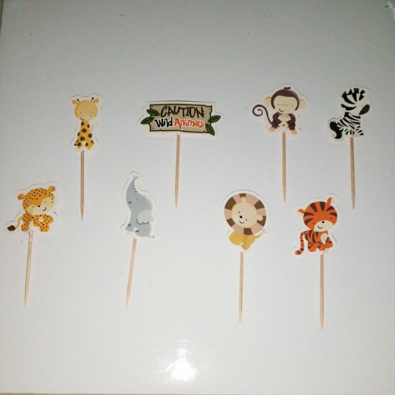 CAKE TOPPER SET HAPPY BIRTHDAY CAUTION WILD ANIMALS | Shopee Malaysia