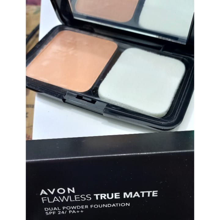 AVON Flawless Truematte Dual Powder Foundation SPF24/PA++ 9g | Shopee ...