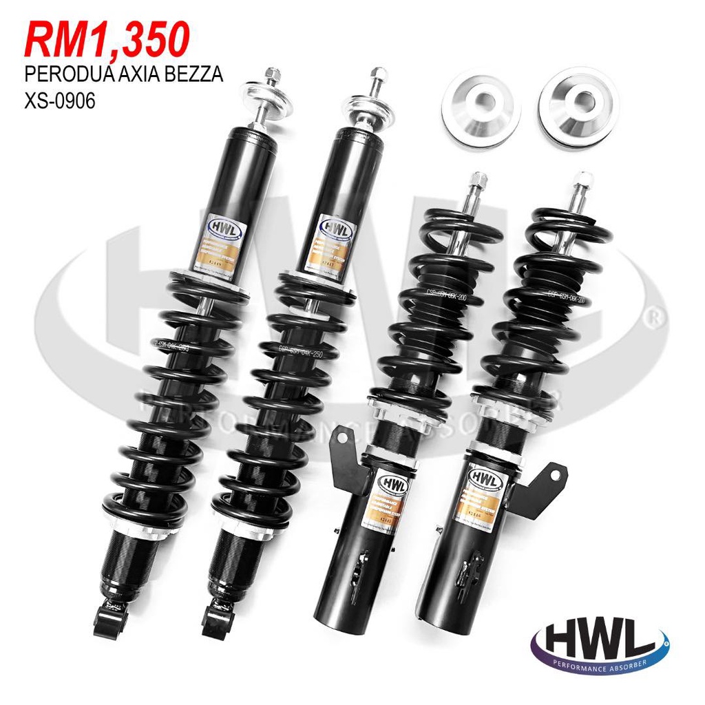 HWL Adjustable Absorber ** PERODUA AXIA BEZZA HWL XS SERIES Hi Low ...