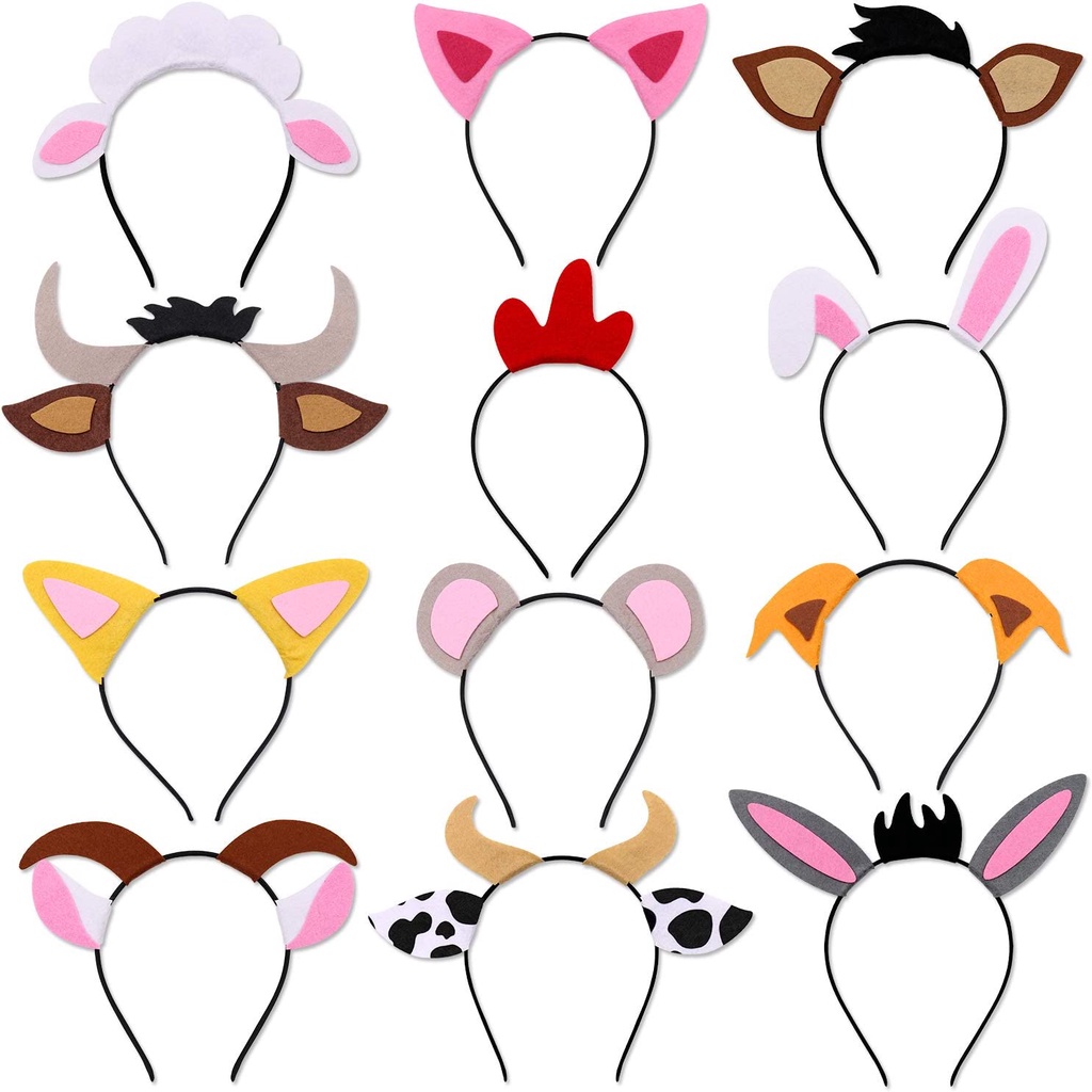 Farm Barnyard Animal Ear Headbands for Petting Zoo Farmhouse Themed ...