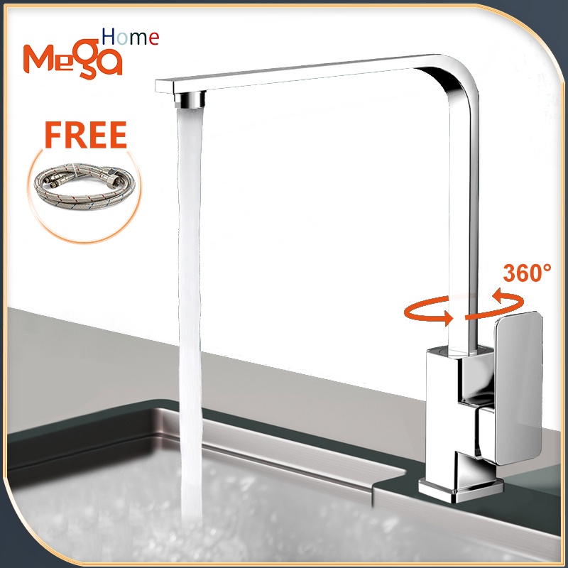 Dandyhome Stainless Kitchen Faucet for Sink Bathroom Farucet Square ...