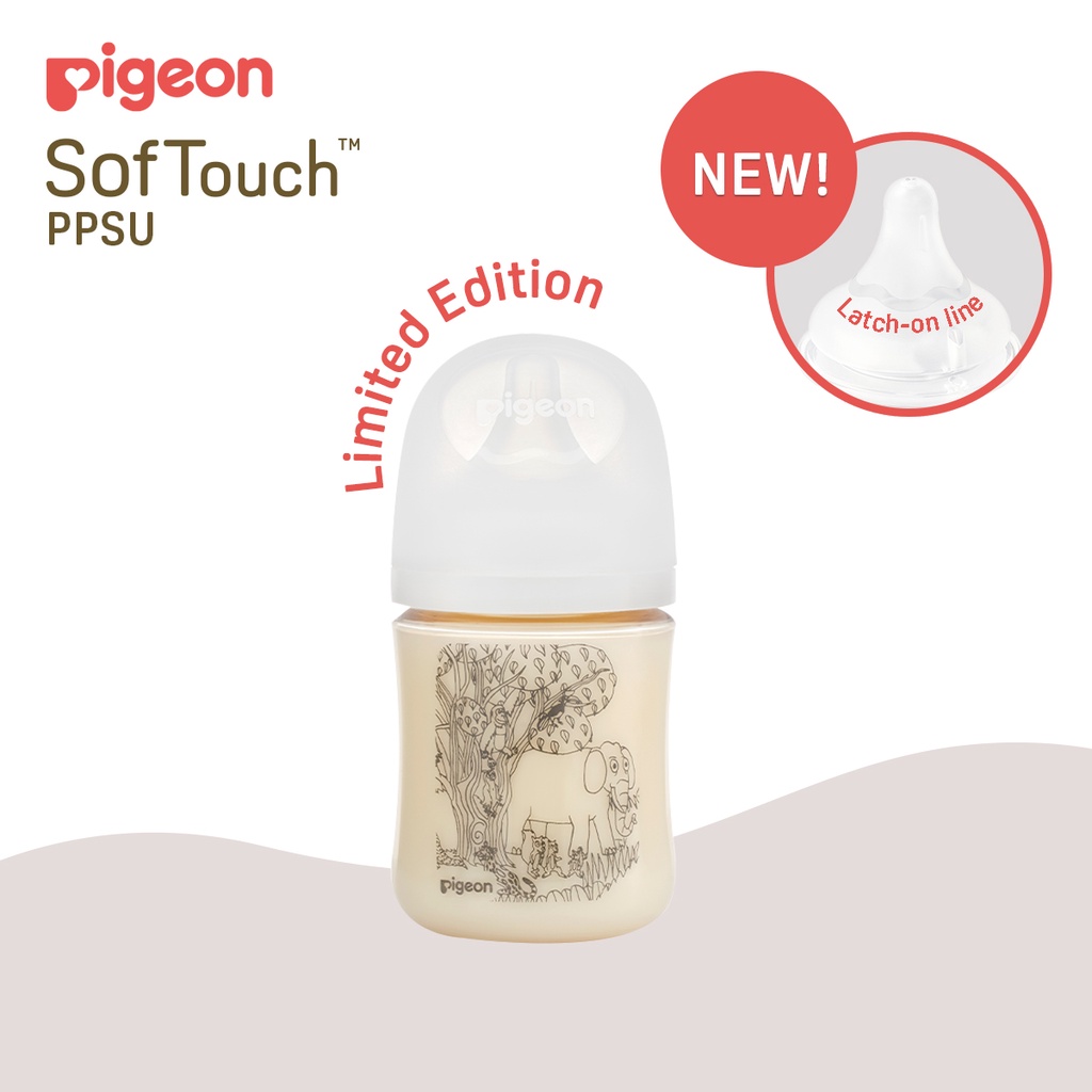 [New] PIGEON SofTouch™ Wide-Neck Biomass PPSU Nursing Bottle, Limited Edition (160ml-SS ...