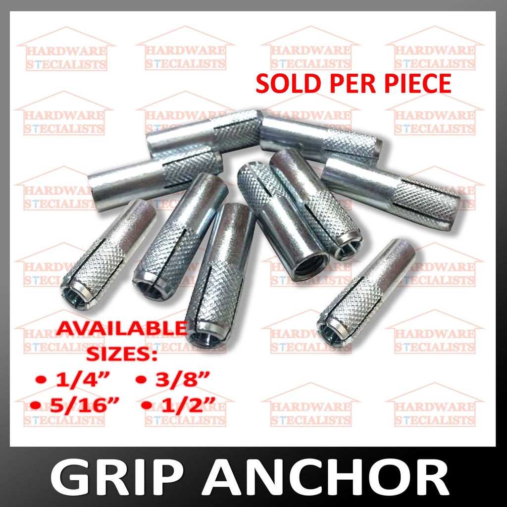 Steel Grip Anchor | SOLD PER PIECE 1/2", 3/8", 5/16". 1/4" | Shopee ...