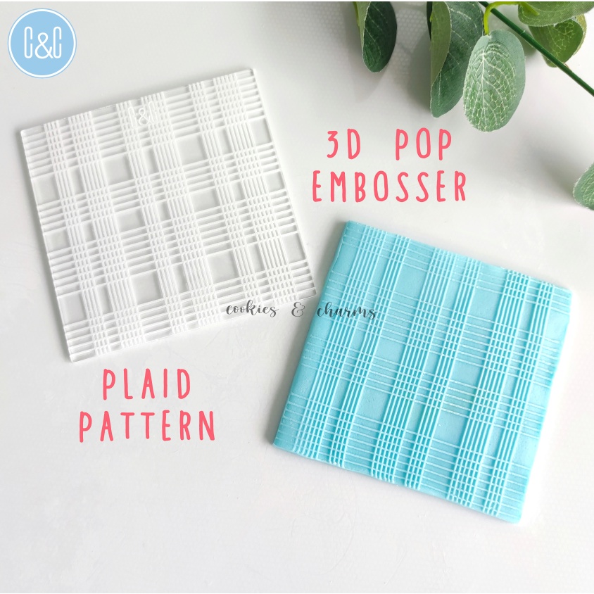 Plaid Lines Pattern 3D Pop Embosser | Texture Mat Raised Stamp | Shopee ...
