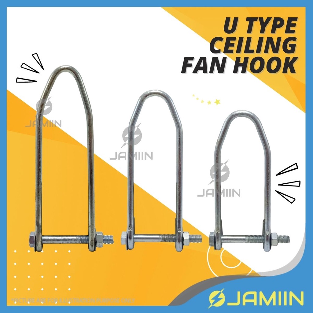 U TYPE BOLT NUT Fan Bracket Ceiling Mount Fan Hook Kipas Siling Fan ...