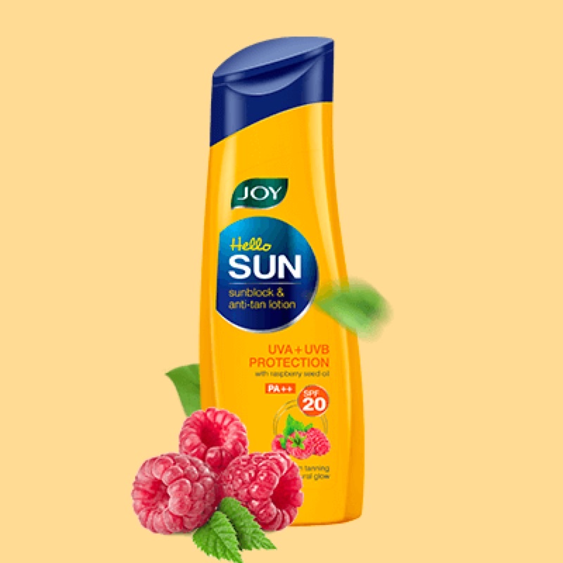 Joy Hello Sun Sunblock & Anti-Tan Lotion Sunscreen SPF20 40ml | Shopee ...