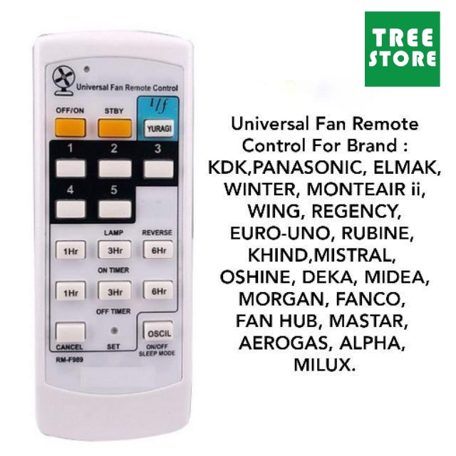 Universal Fan Remote Control RMF989 WALL CEILING FAN REMOTE CONTROLLER ...
