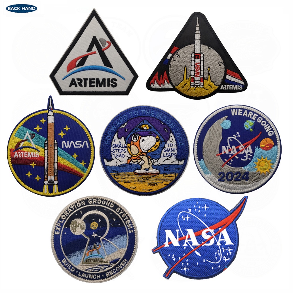 Nasa To The Moon 2024 Space Battle Patch Artemis Project Velcro Armband ...