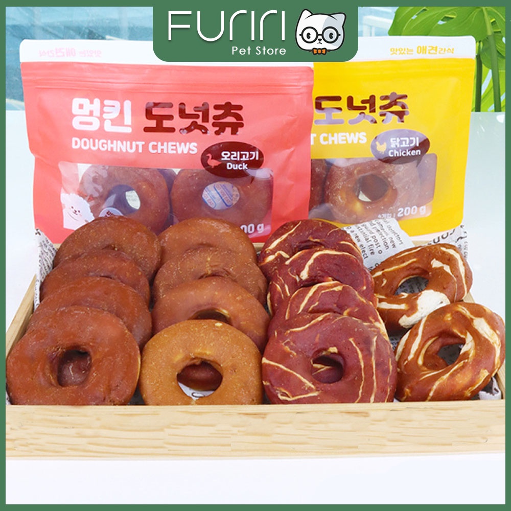 Furiri Multiple Flavors 150/200/300g Rawhide Donut Shape Dog Chewing ...