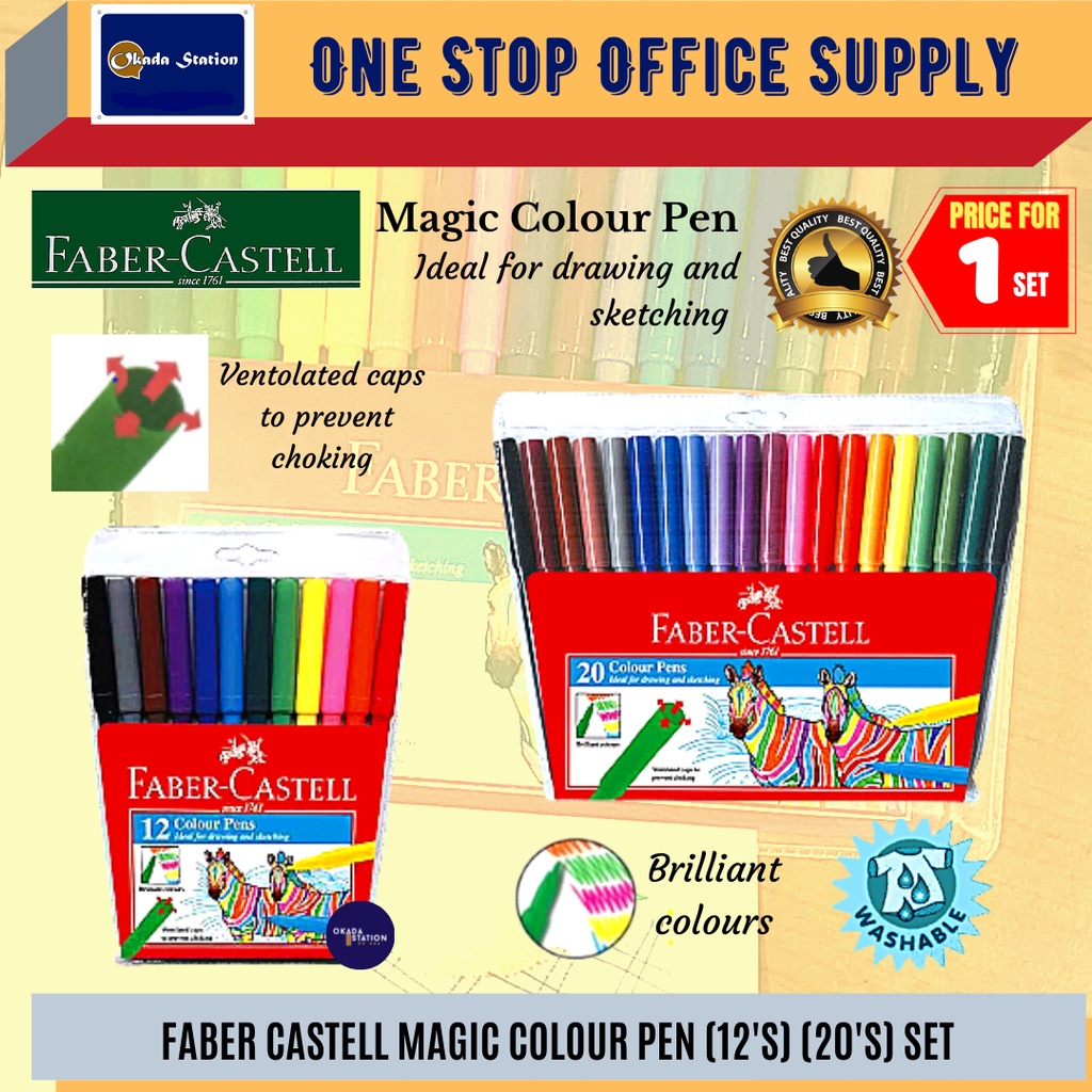 Faber Castell Magic Colour Pen / Pen Melukis / Color / Warna Pen / Kids ...
