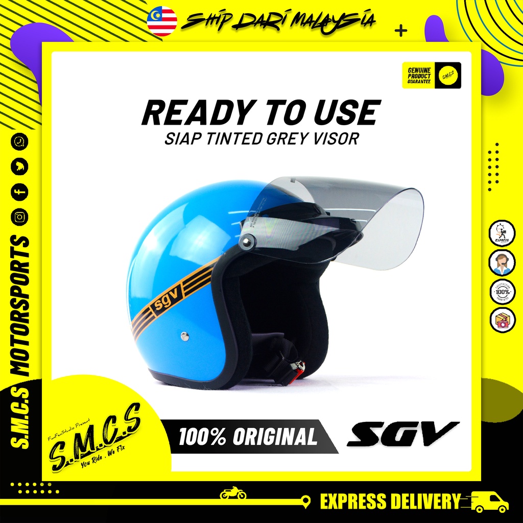 SGV 88 [NEW] SGV HELMET SIAP GREY VISOR (100%ORIGINAL) SIRIM CERTIFIED ...