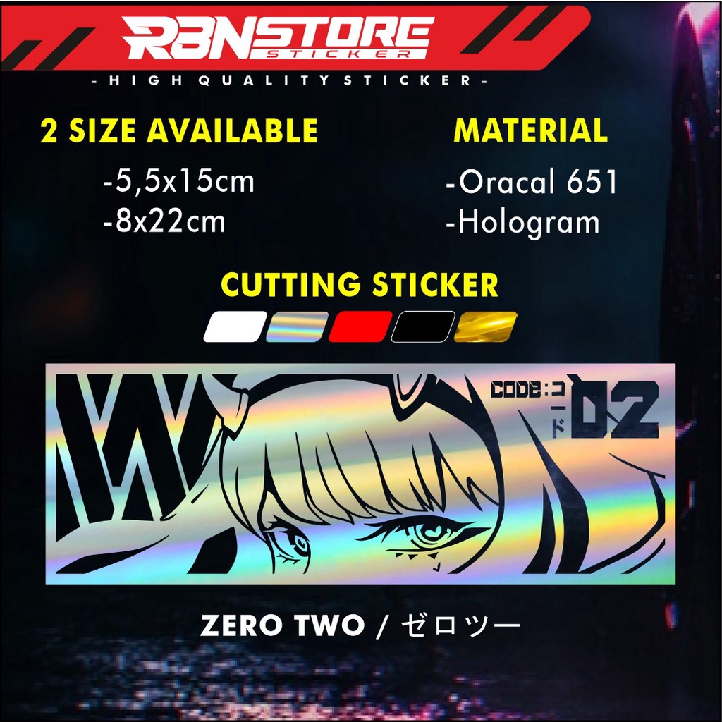 Zero TWO DARLING ANIME STICKER For Motorcycle And Car CUTTING STICKER ...