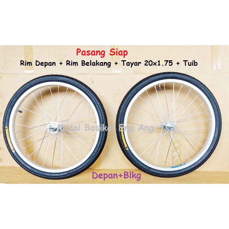 20x1.75 PASANG SIAP rim - rim 20" basikal , tayar 20x1.75 dan tuib ...