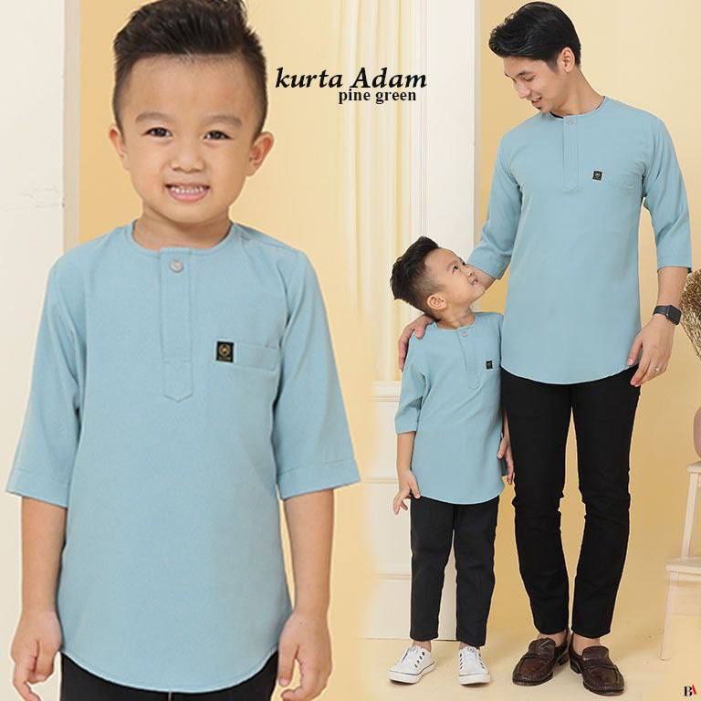 KURTA ADAM KURTA SLIM FIT KURTA RAYA 2025 KURTA 3 SUKU SET AYAH ANAK ...