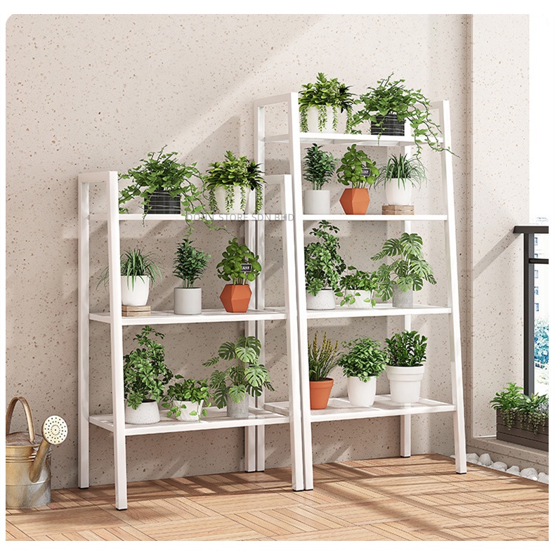 Potted Plants Shelf Flower Rack Steel Frame Indoor Outdoor Balcony ...