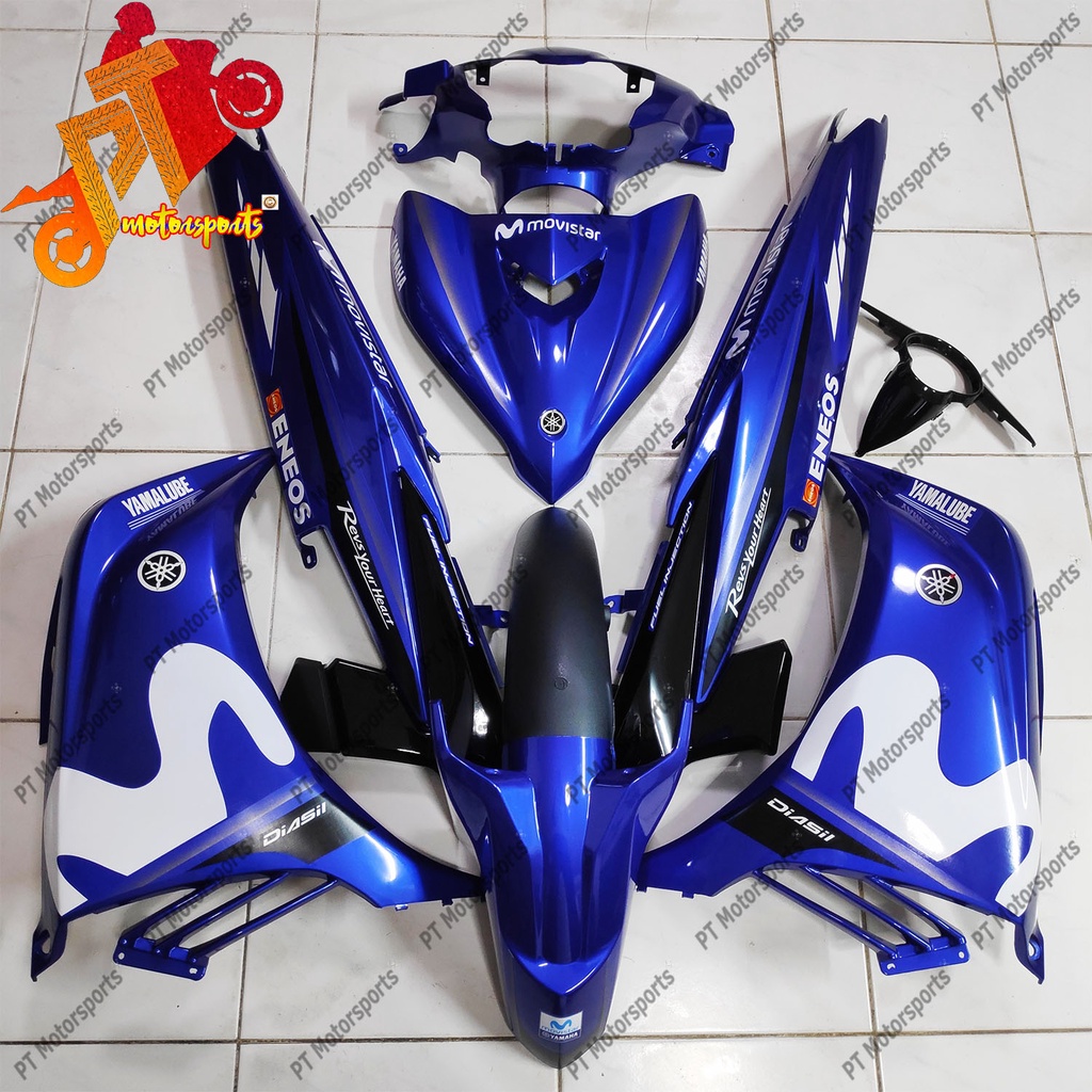 Yamaha LC 135 Cover Set Dpbmc Gp Blue Movistar White Putih Sticker Siap ...