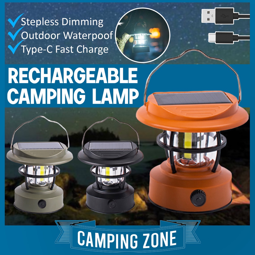 Retro Camping Light Solar Lantern Camping Portable Camping Lamp Camping ...