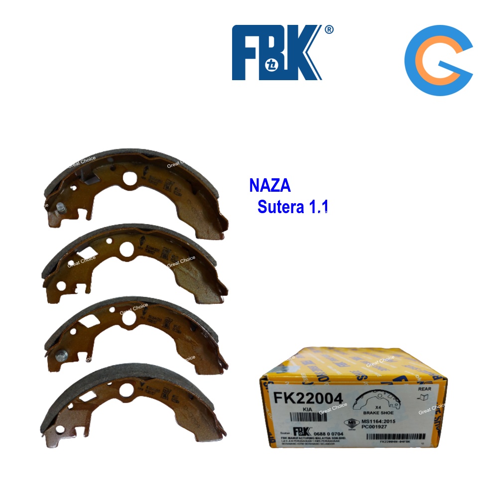 FBK NAZA Sutera Rear Brake Shoe FK22004 | Shopee Malaysia