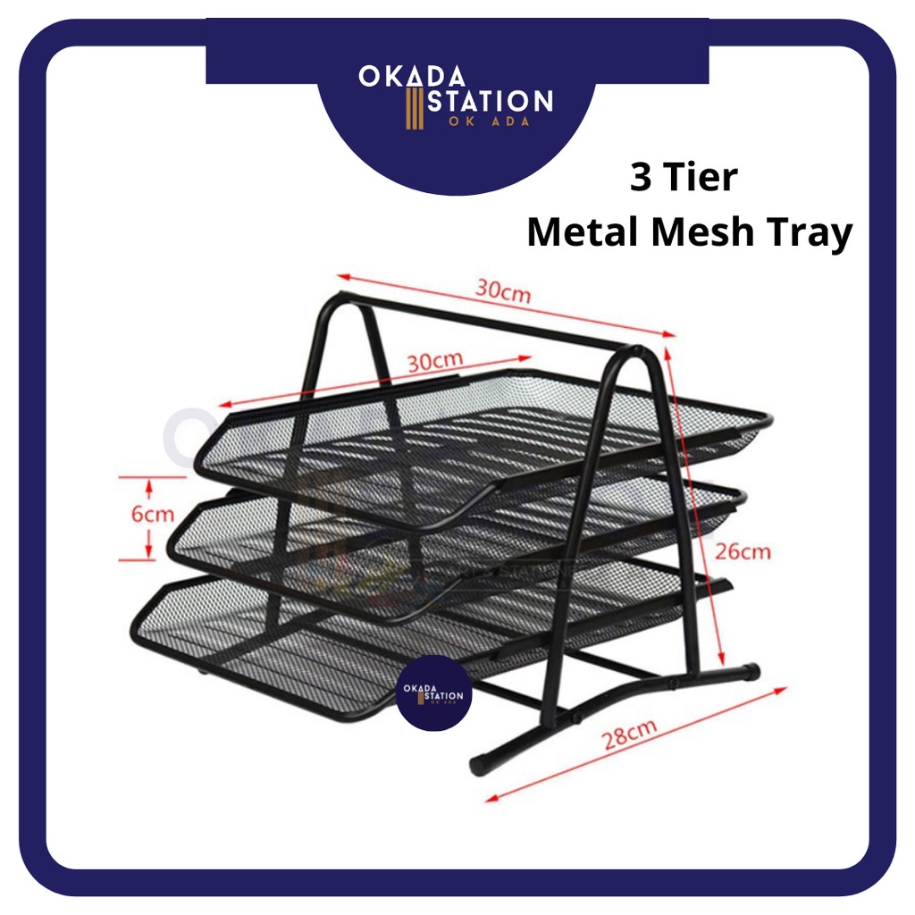 A4 METAL DOCUMENT TRAY -2 LAYER-3 LAYER / Rak Besi / Document Organizer ...