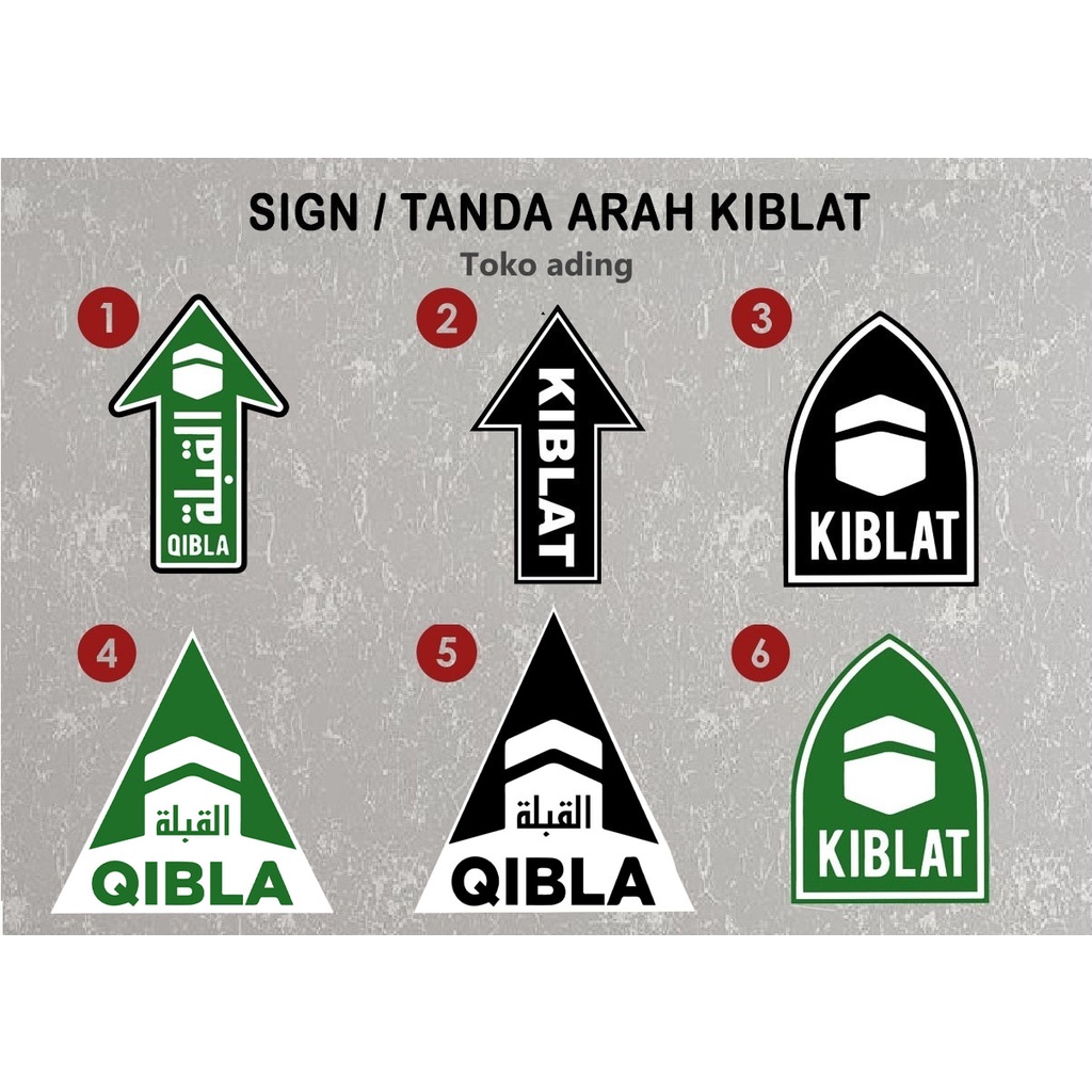 Wall Sticker Sign Qibla Prayer Qibla Direction Sign Sticker | Shopee ...