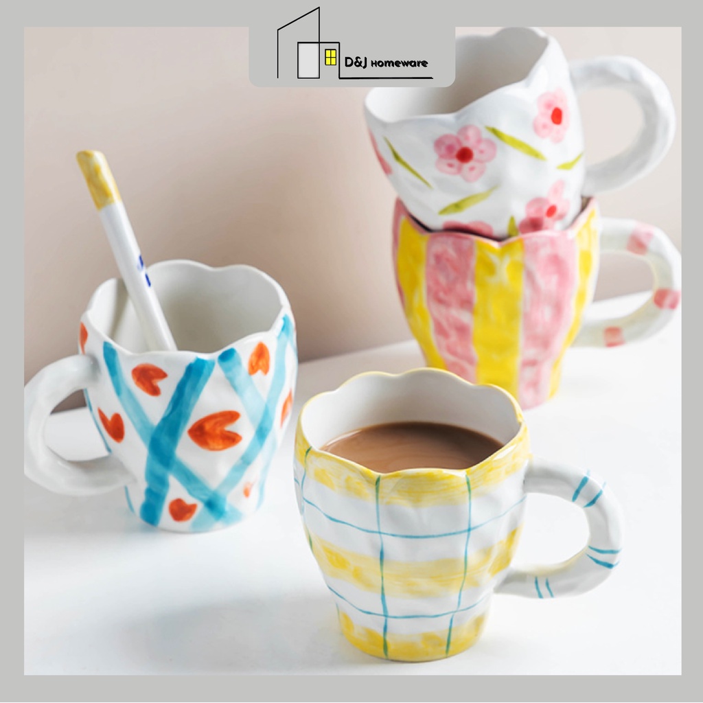 INS Ceramic Mug 350ml / Thick Porcelain Coffee Cup / Tea Cup Milk Mug ...