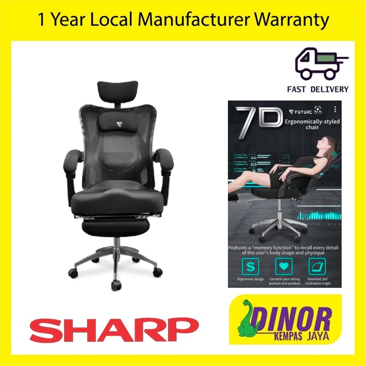 Sharp Future Lab 7D Ergonomic Reclining Chair FG-14630 | Shopee Malaysia