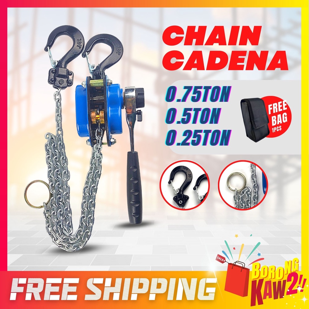 Chain Block 0.5Ton / 0.25Ton / 0.75Ton X 1.5M Chain Cadena Lever Hoist ...