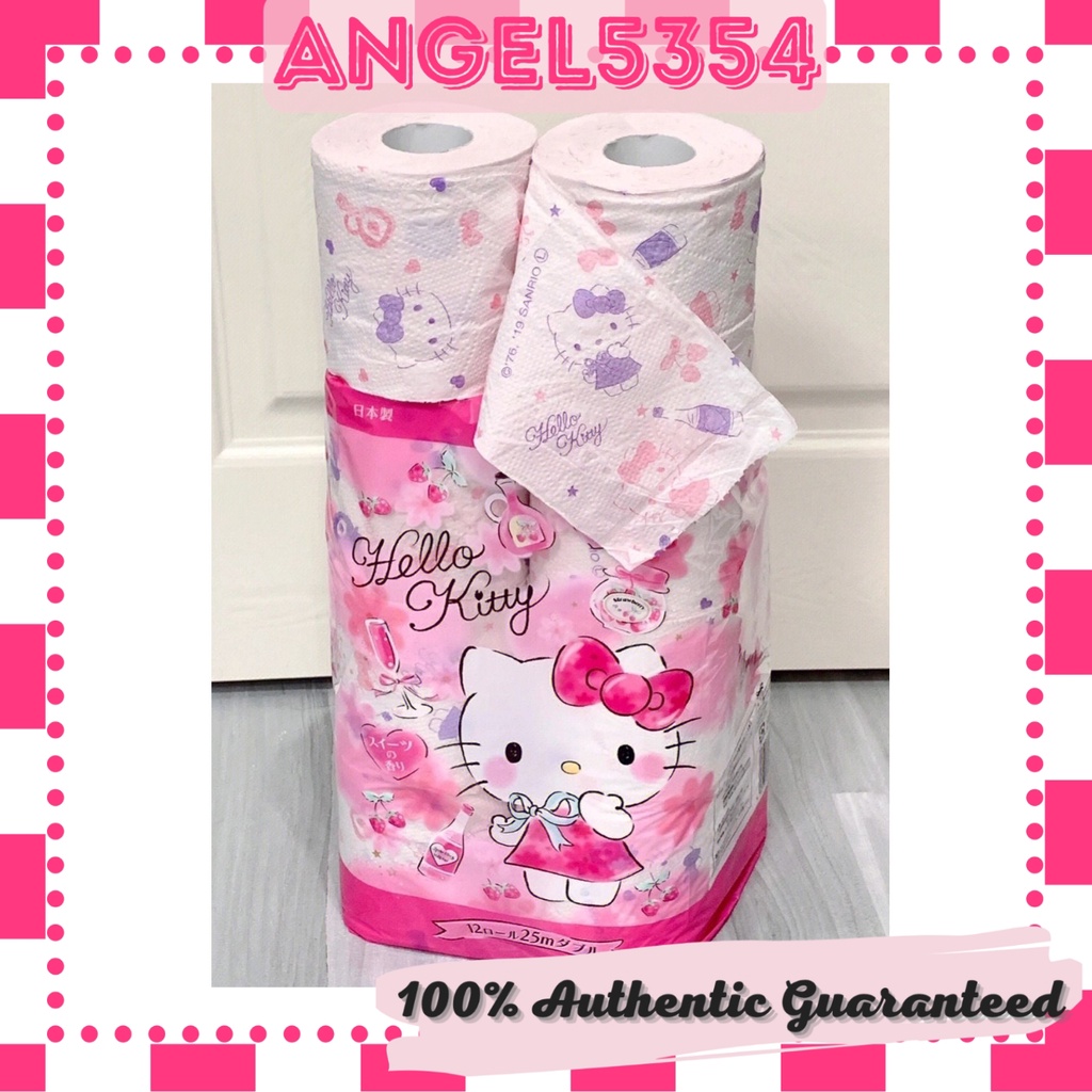 Sanrio HELLO KITTY Printed Toilet Paper Toilet Rolls Tissue Pink Toilet ...