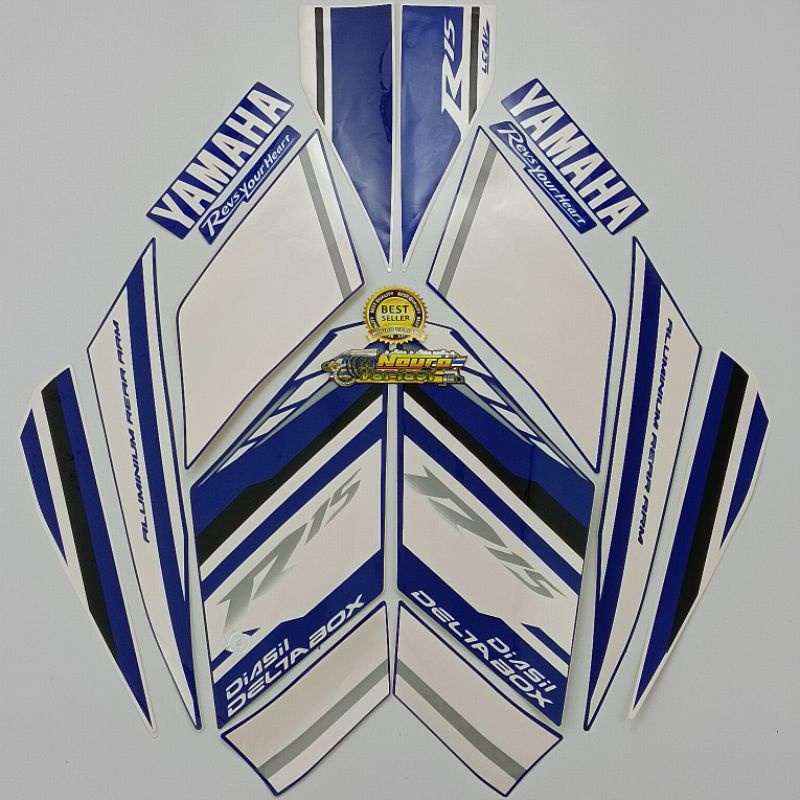 PUTIH Striping Yamaha R15 2014 gp series blue and white Best quality ...