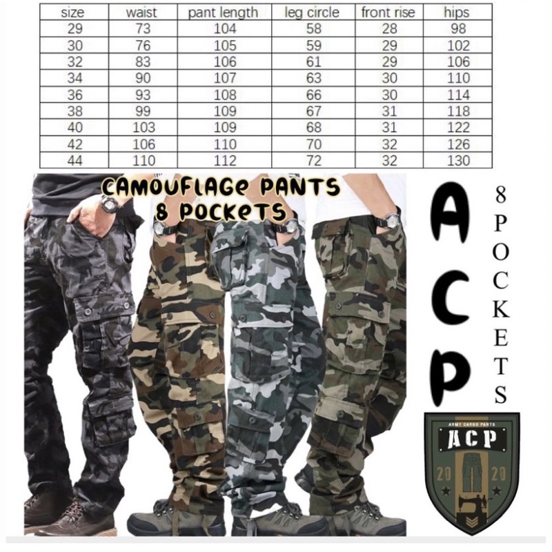 ACP Cargo Camouflage Celoreng 8 Pocket | Shopee Malaysia