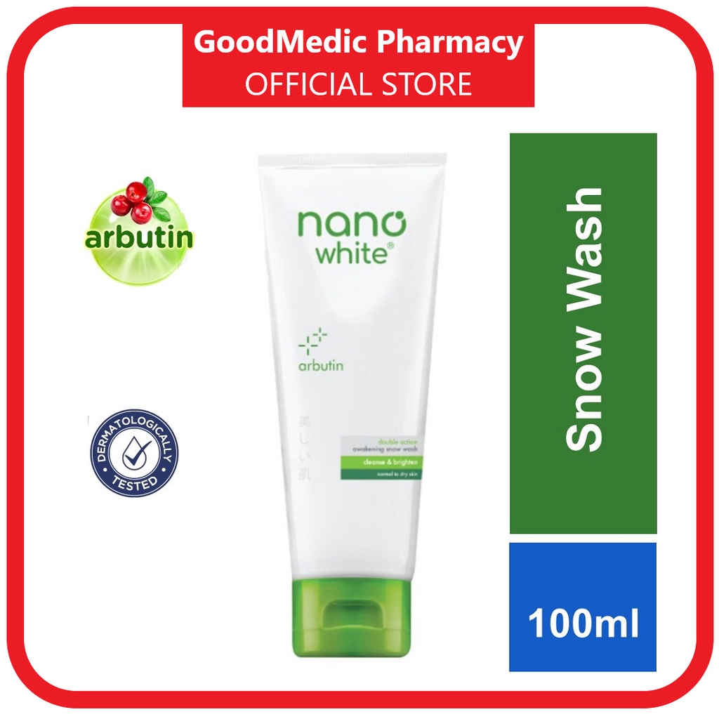 Nano White Awakening Snow Wash with Arbutin 100g (Cleanse & Brighten ...