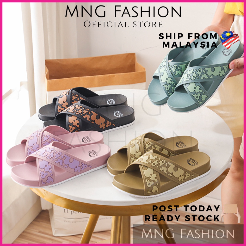MONIGA - Koleksi Baru Sandals Corak Flora | Strap Sandal Perempuan ...