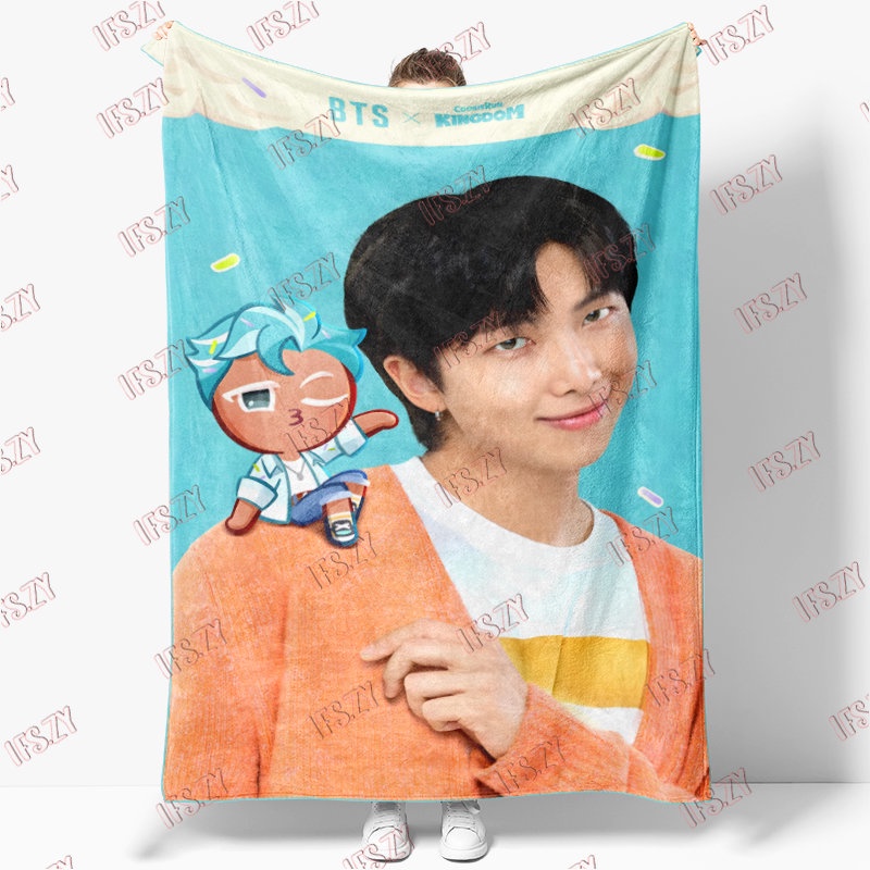 BTS x Cookie Run: Kingdom 4 Size Flannel Blanket RM & Jin & SUGA ...