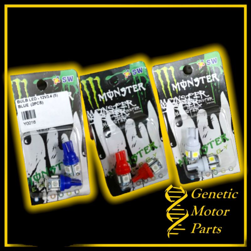 135LC 12V LED T13 5LED SIGNAL BULB SET [White/RED/BLUE] (1set 2pc ...