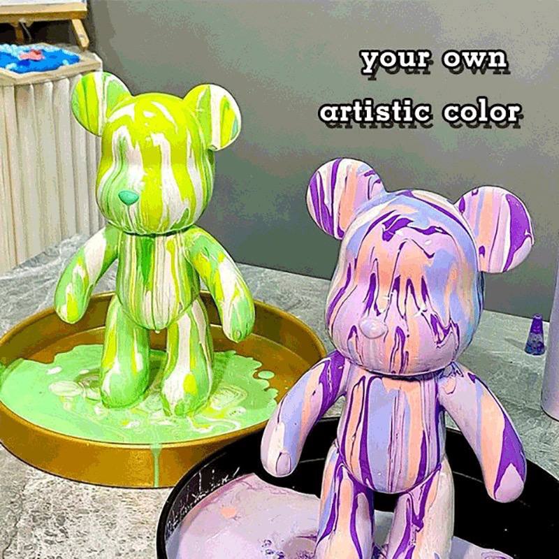 [Ready Stock] 8cm DIY Painting Fluid Violent Bear Bearbrick Keychain ...