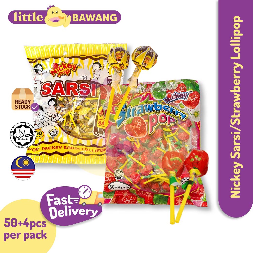 Nickey Pop Sarsi Lollipop Nickey Strawberry Pop 50+4pcs | Shopee Malaysia