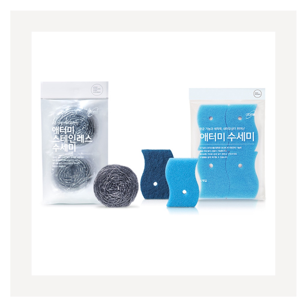 Kitchen Sponge ATOMY Scrubber & Stainless Steel Scrubber Span Dapur ...