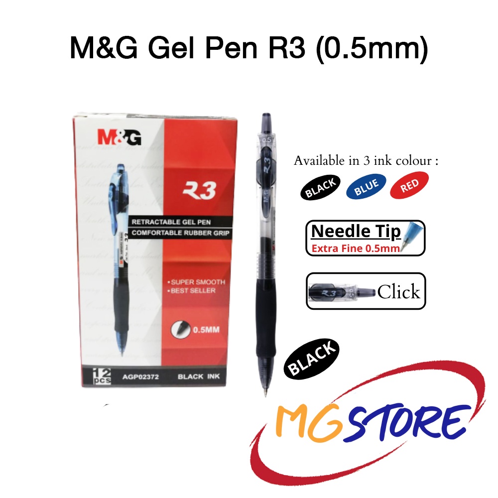 M&G Gel Pen R3/R5 0.5/0.7mm (12'pc) 1 box | Shopee Malaysia
