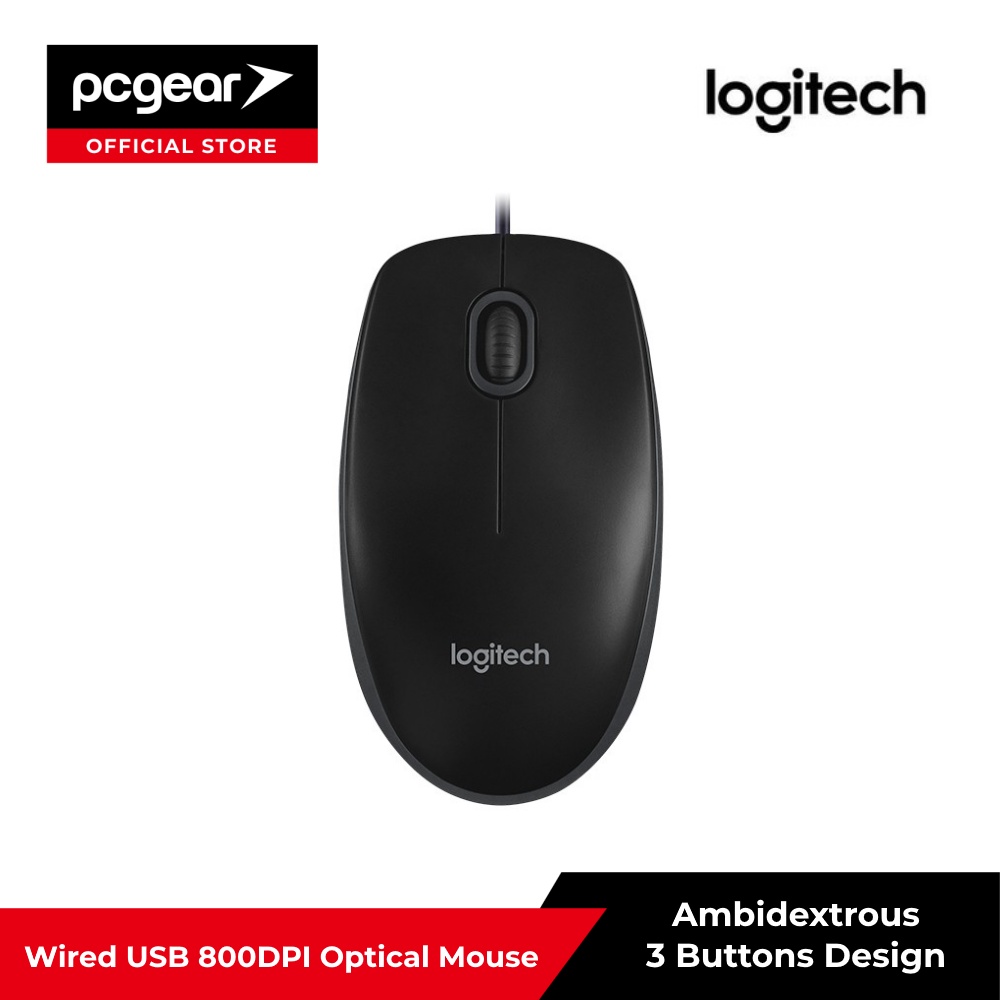 Logitech B100 USB Wired Optical Mouse - 800dpi | Shopee Malaysia
