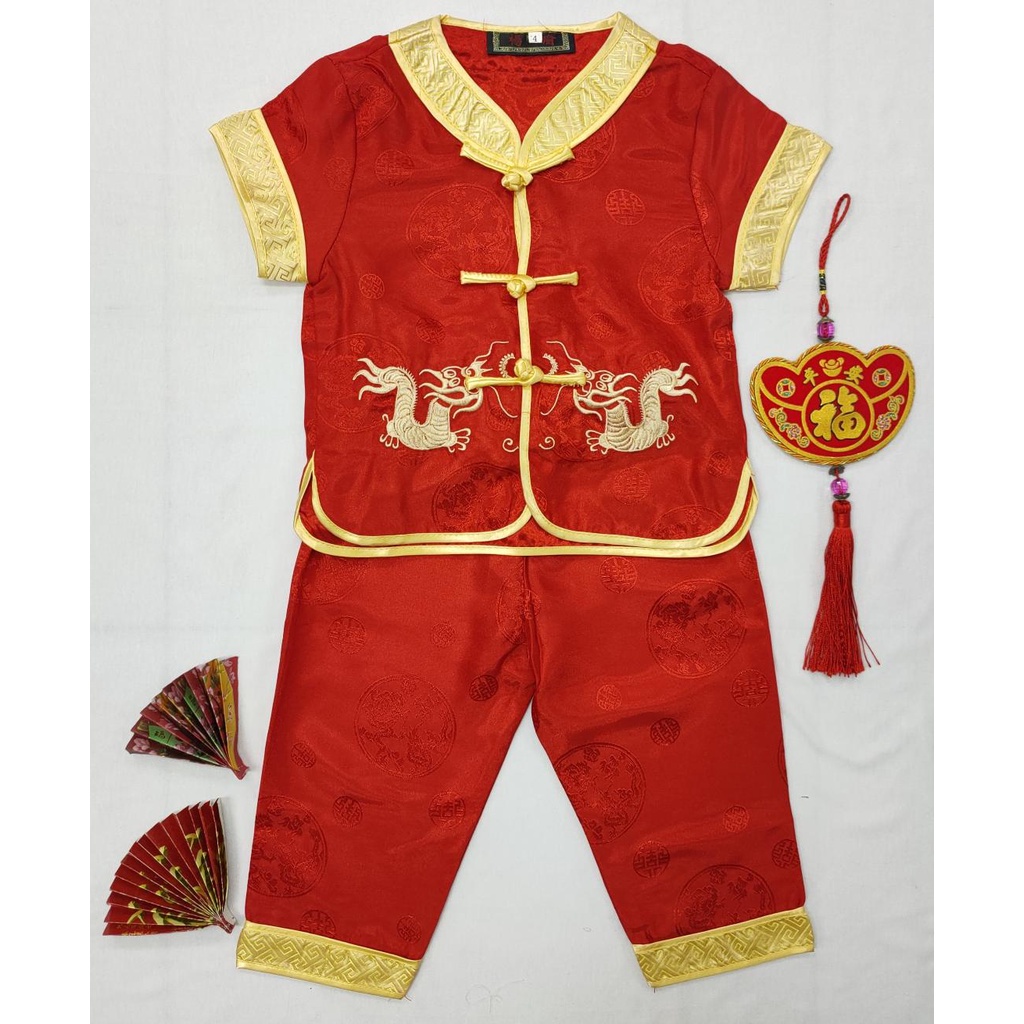 READY STOCK Boy Kids Traditional CNY Chinese New Year Costume Samfu Set ...